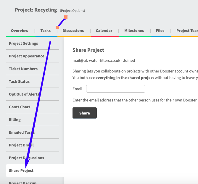 Sharing - Dooster - Task and Project Manager